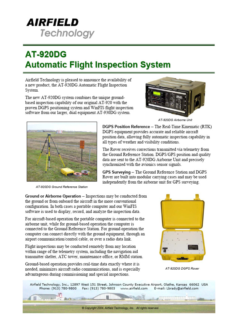 AT-920DG - AFIS - Airfield Technology Flight Inspection System | PDF ...