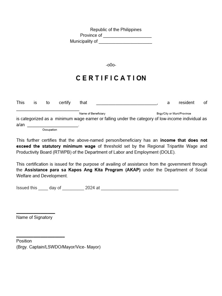 Akap Certification | PDF | Employment | Labor Relations