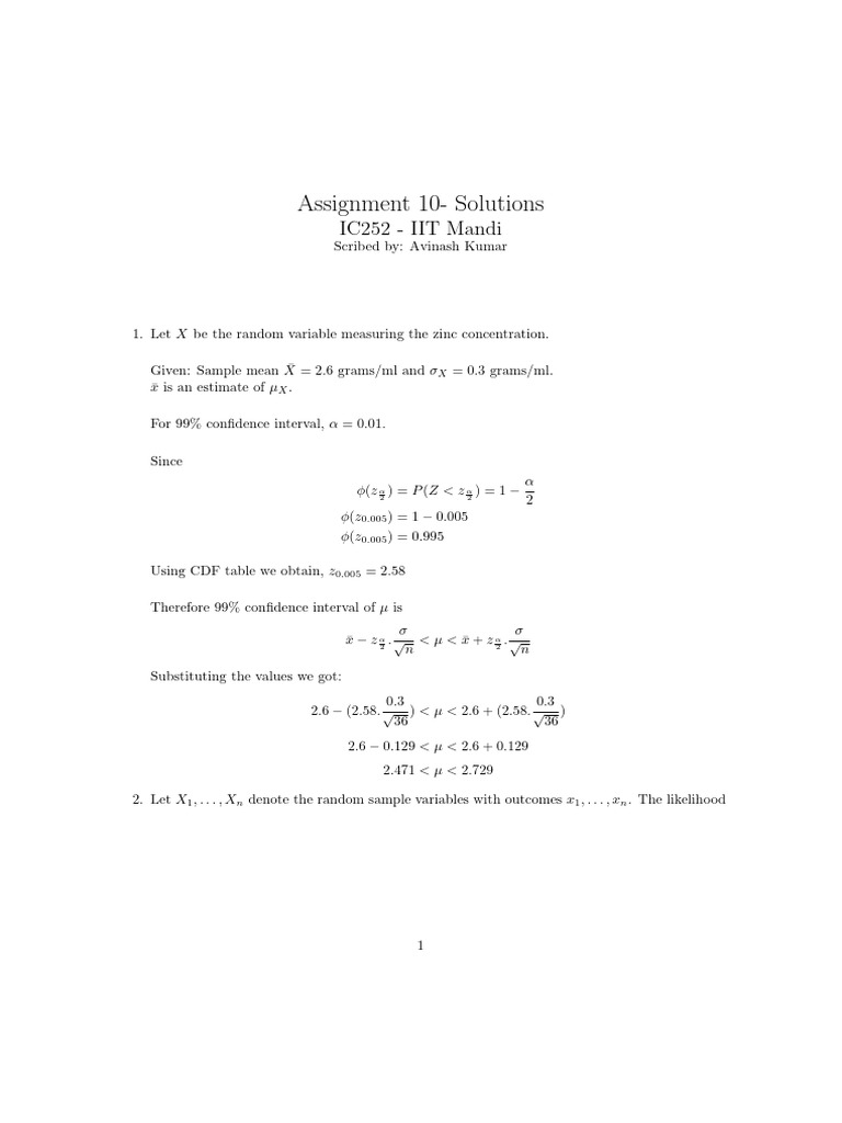 sol10 | PDF | Statistical Inference | Statistical Theory