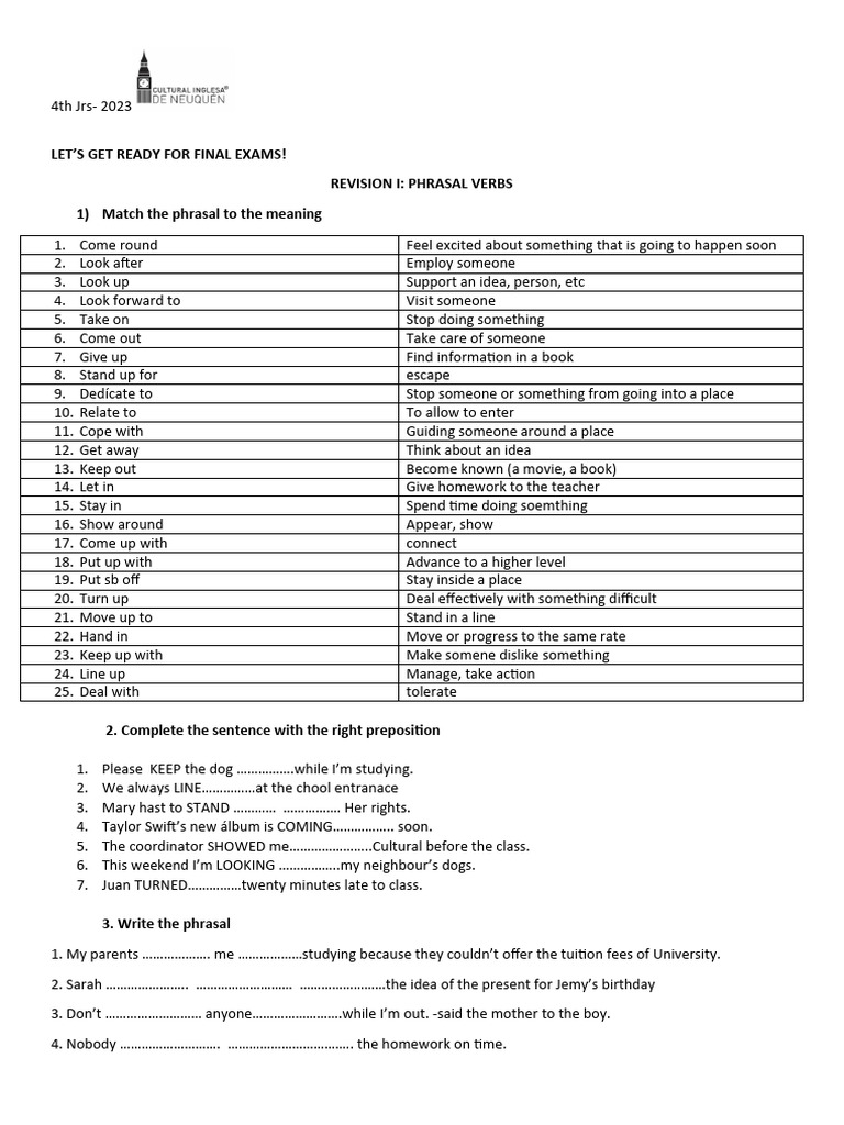 4th Jrs End of Year Revision | PDF