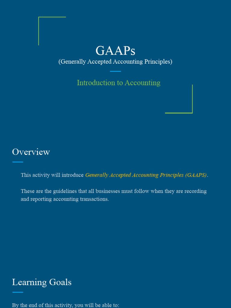 Unit 1.4 - GAAPs | PDF | International Financial Reporting Standards ...