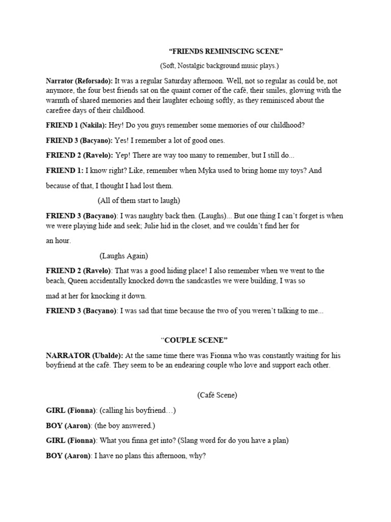 Friends Reminiscing Scene | PDF