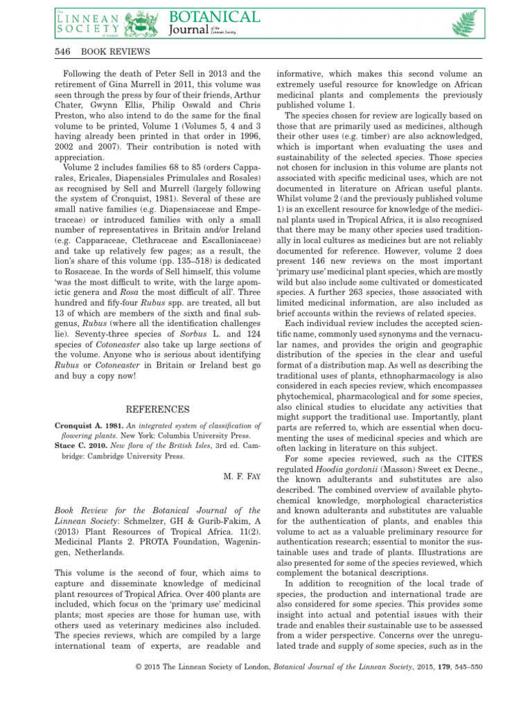 Melanie Jayne R Howes Book Review For The Botanical | PDF