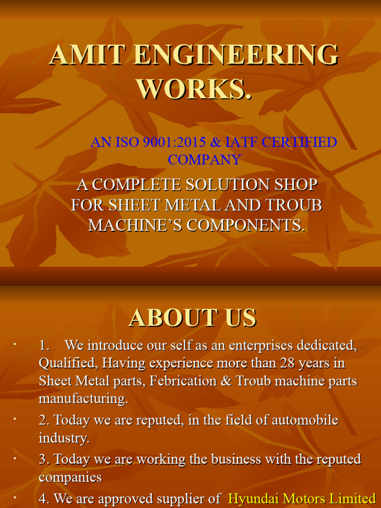 Company Profile (Amit Engg Works) 1 | PDF | Secondary Sector Of The ...