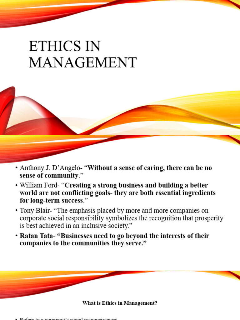 4.ethics in Management | PDF | Corporate Social Responsibility | Business