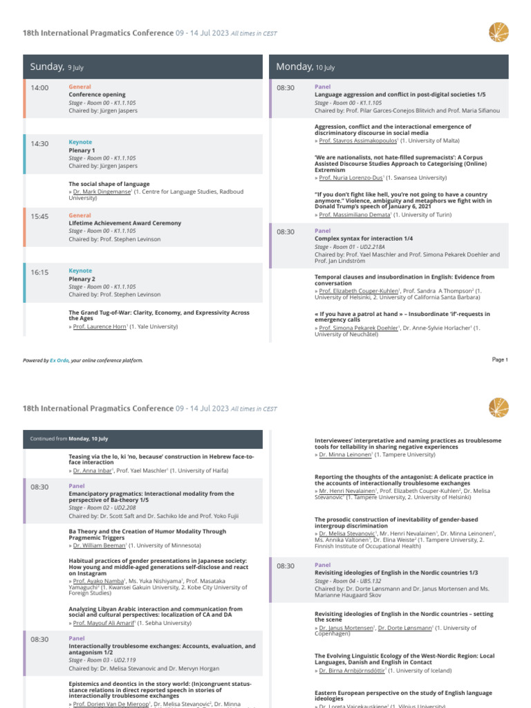 18th IPrA | PDF | Linguistics | Human Communication