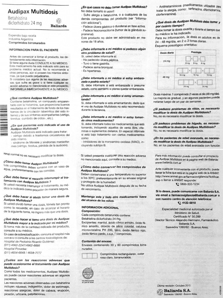 Audipax Multidosis | PDF | Medicamentos con receta | Medicina