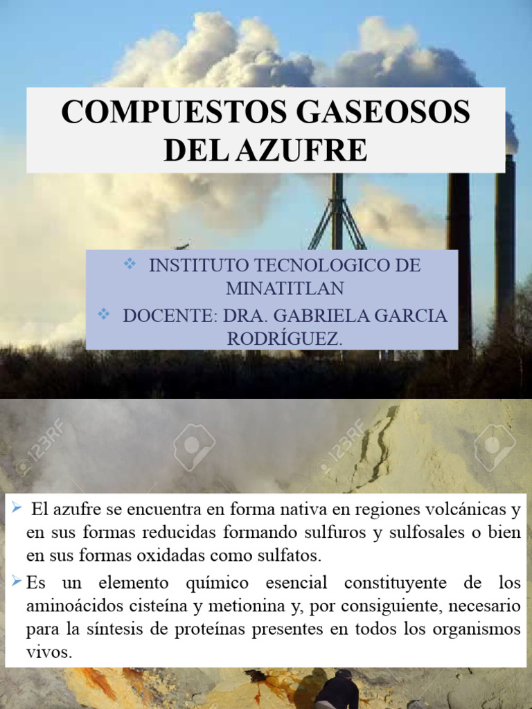 Compuestos Gaseosos del Azufre y sus Efectos | PDF | Azufre | Dióxido ...