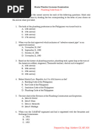 Master Plumber Exam Refresher Notes | PDF | Sanitary Sewer | Plumbing