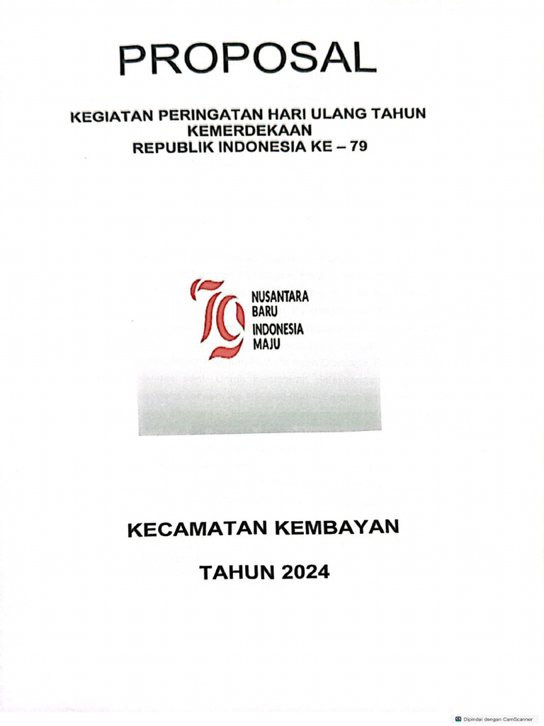 Proposal HUT RI KE 79 Kec - Kembayan | PDF