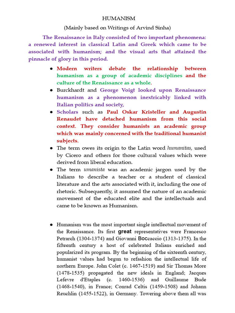 HUMANISM | PDF | Humanism | Renaissance