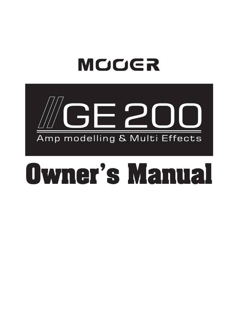 GE200 Manual SP V011531310927592 | PDF