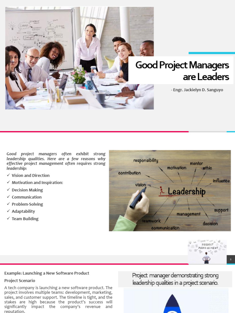 19th Good Project Managers are Leaders | PDF | Leadership | Project Management