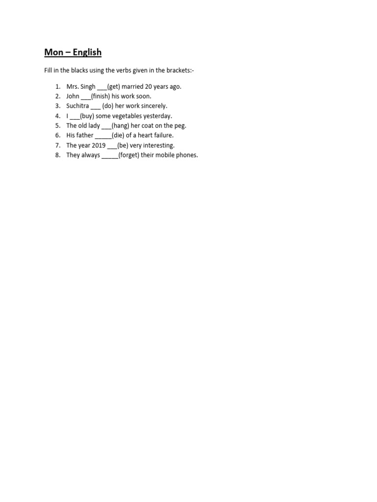 CBSE Class 6 English - Verbs | PDF CBSE Class 6 English - Verbs | PDF