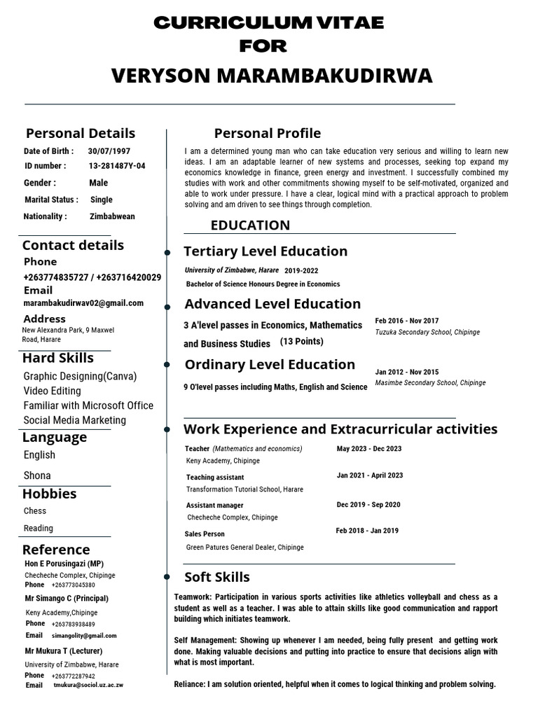 Cv Veryson | PDF | Cognition | Learning