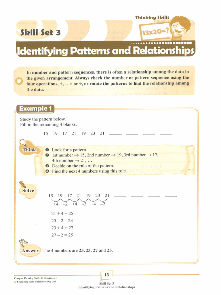 Skill Set - 3 (Identifying Patterns and Relationships) | PDF