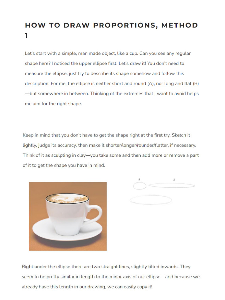 Proportion How To Draw A Cup | PDF