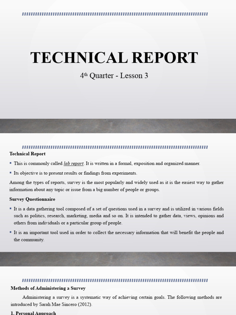 Technical Report | PDF | Survey Methodology | Methodology