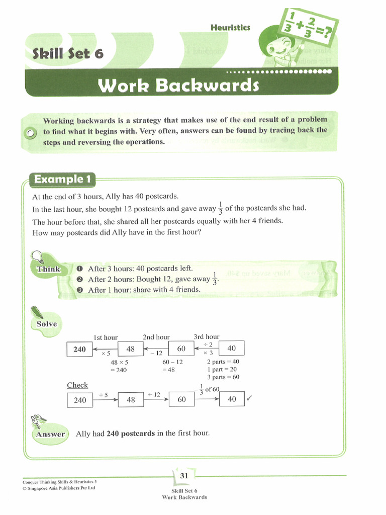 Skill Set - 6 (Work Backwards) | PDF