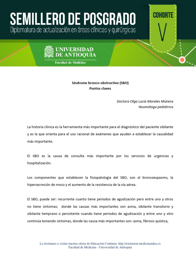 Claves del Síndrome Bronco-obstructivo | PDF