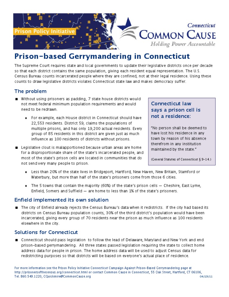 CT Prison Redistrict | PDF | Connecticut | Gerrymandering