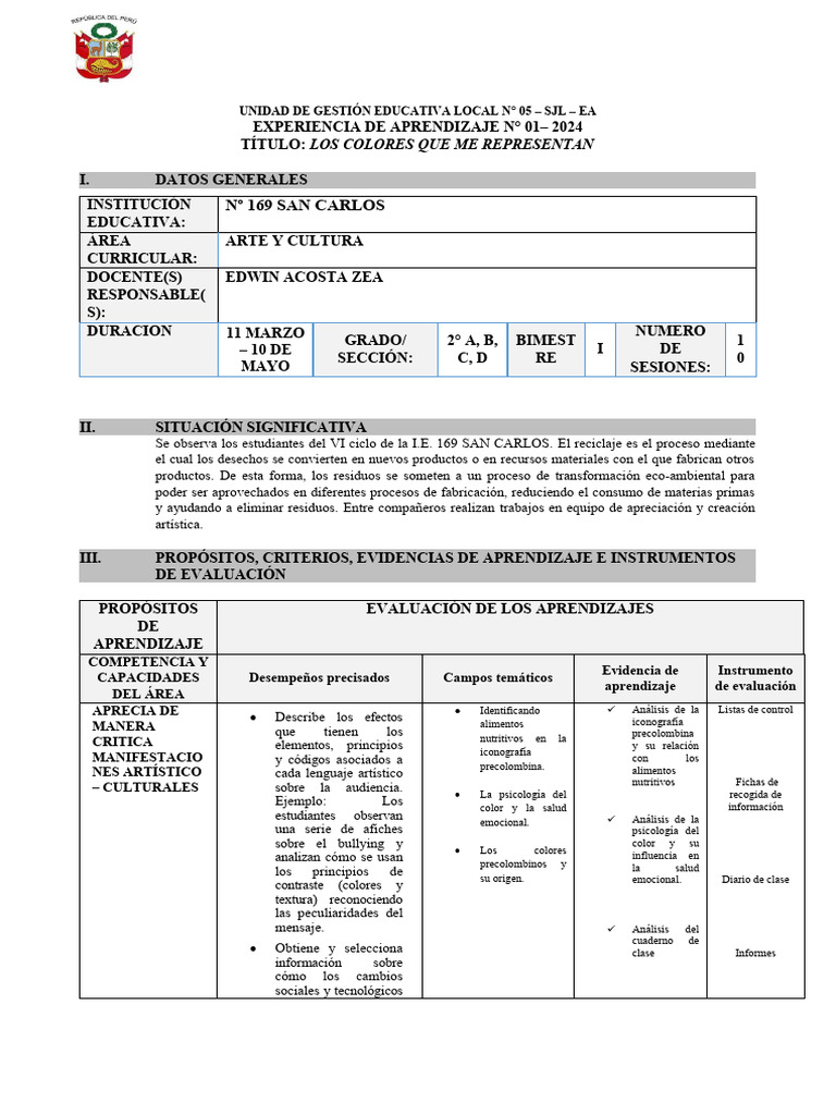 Unidad 2do Grado | PDF | Aprendizaje | Pinturas