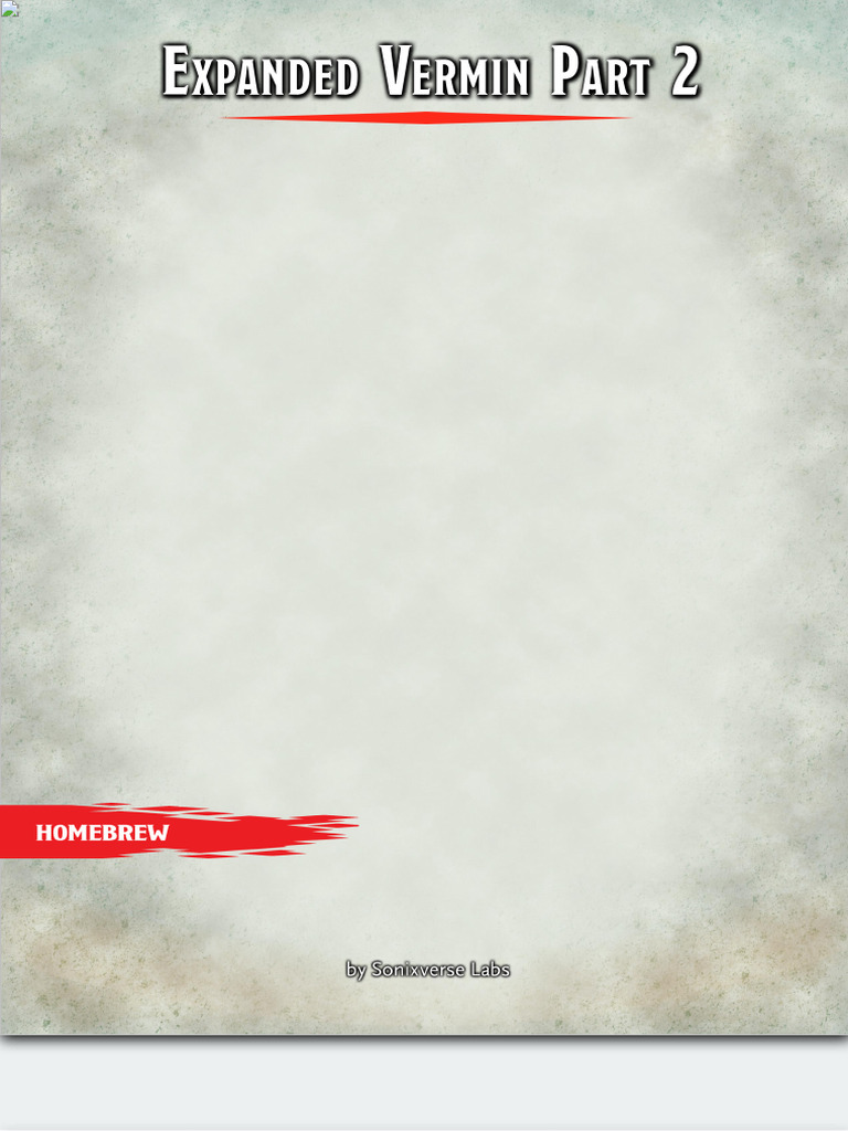 Expanded Vermin Part 2 - GM Binder | PDF | Predation | Fly