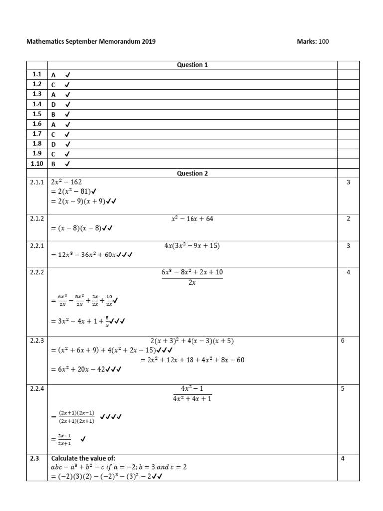 Grade 9 Memorandum Term 3 | PDF | Mathematics | Geometry