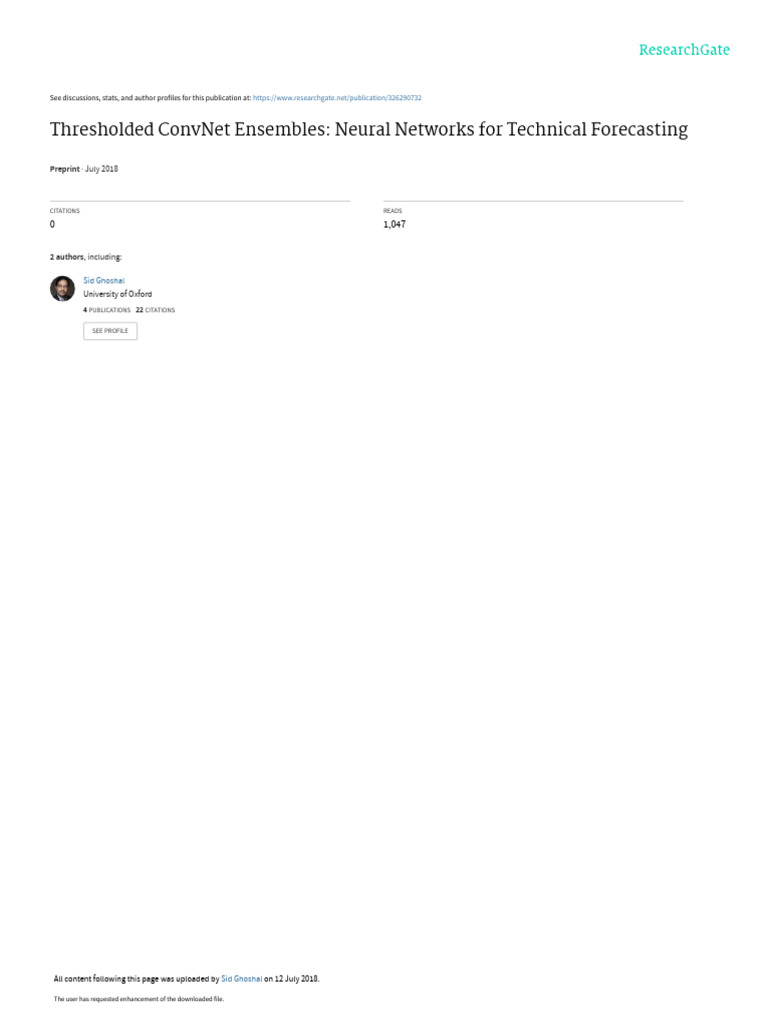 Thresholded Convnet Ensembles: Neural Networks For Technical Forecasting | PDF | Technical ...