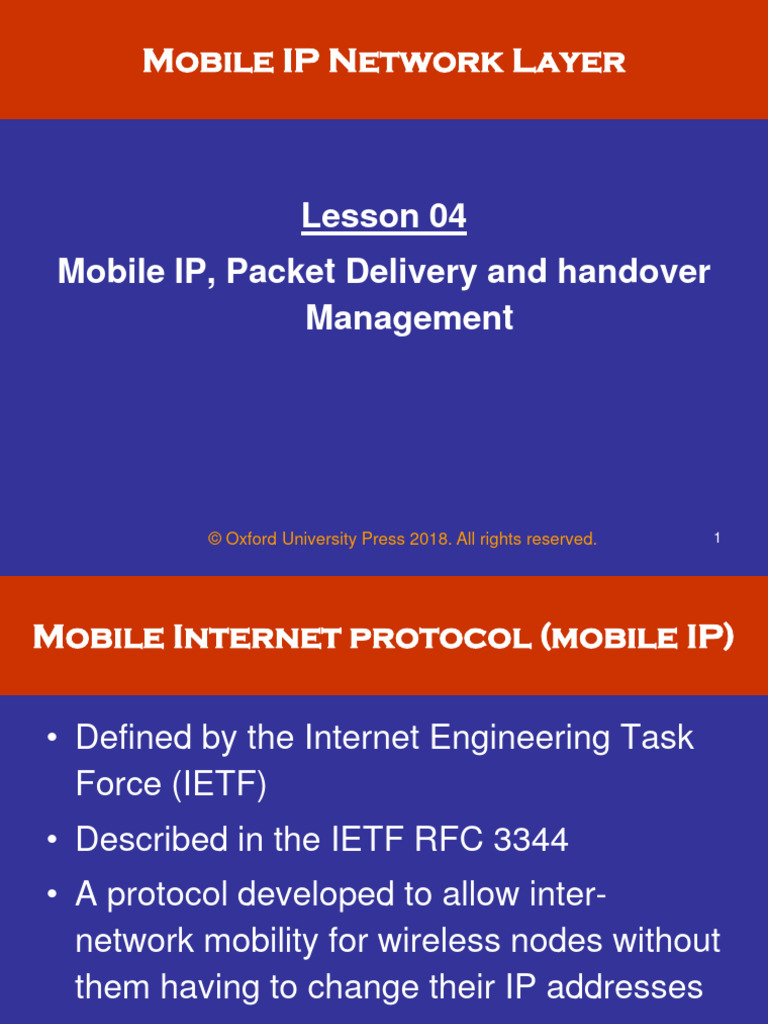 Mobilecompchap06l04mobileippacketdeliveryhandovermgt Pdf Internet Protocols Computer Network