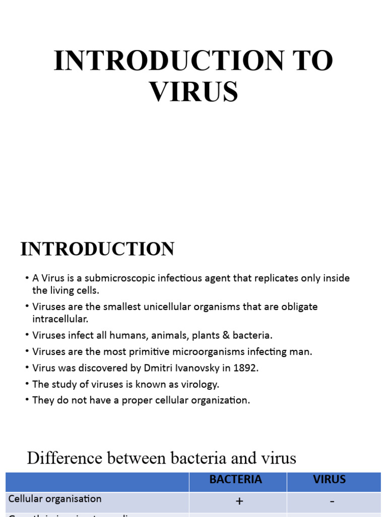 Introduction To Virus | PDF | Virus | Cell (Biology)