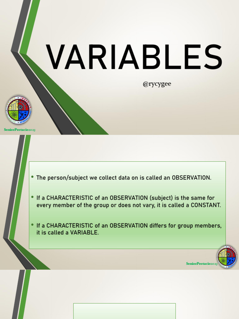 02 Variables and Their Uses in Research | PDF | Level Of Measurement | Categorical Variable