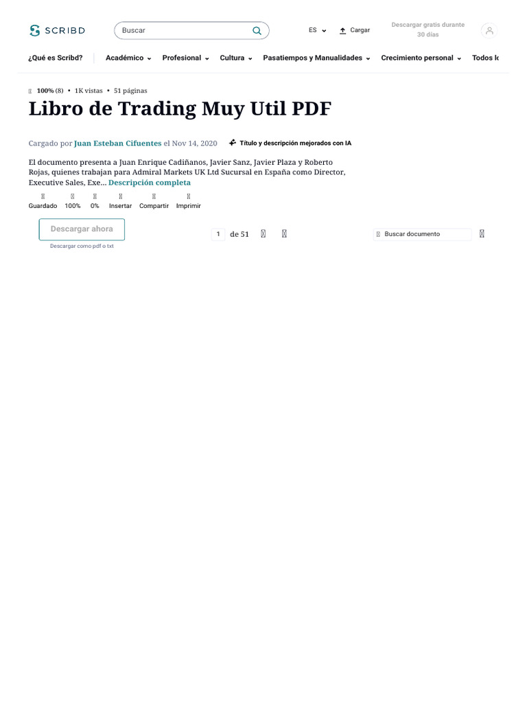 Libro de Trading Muy Util PDF - PDF - Tendencia Del Mercado - Vo | PDF | Scribd | Internet
