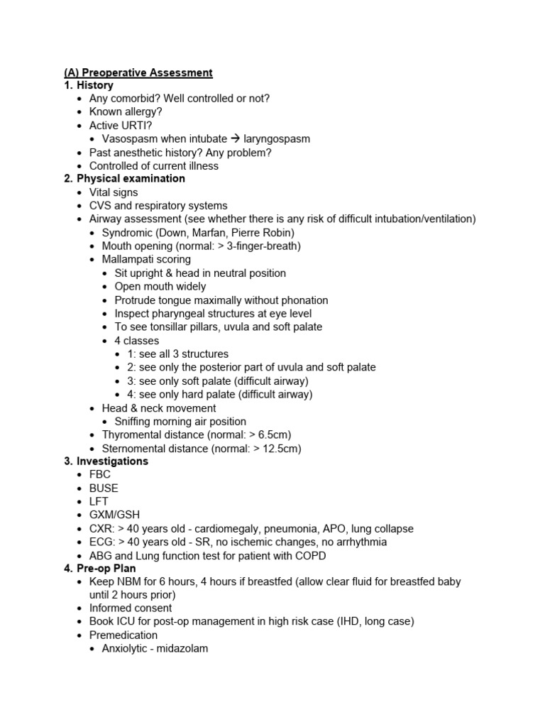 Short Notes in Anesthesiology | PDF | Shock (Circulatory) | Anesthesia