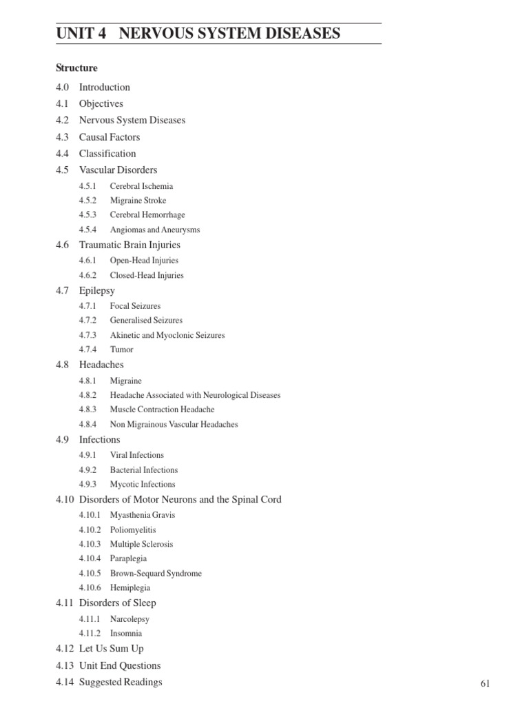 Overview of Nervous System Diseases | PDF | Headache | Nervous System