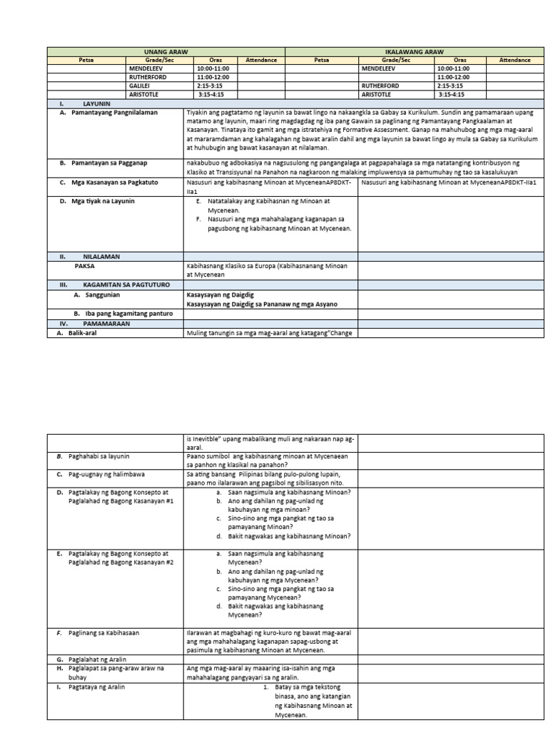 DAILY LESSON LOg2 | PDF