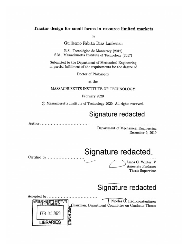 Signature Redacted | PDF | Thesis | Titles