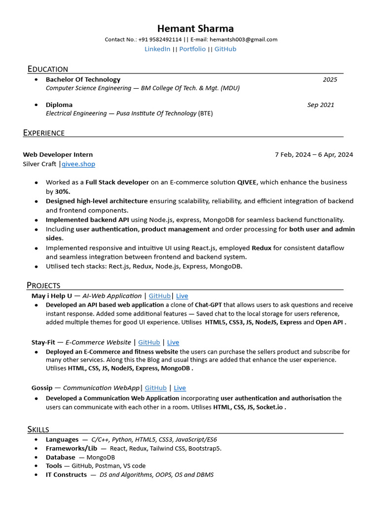 Hemant Resume Recent | PDF | Software Development | Software