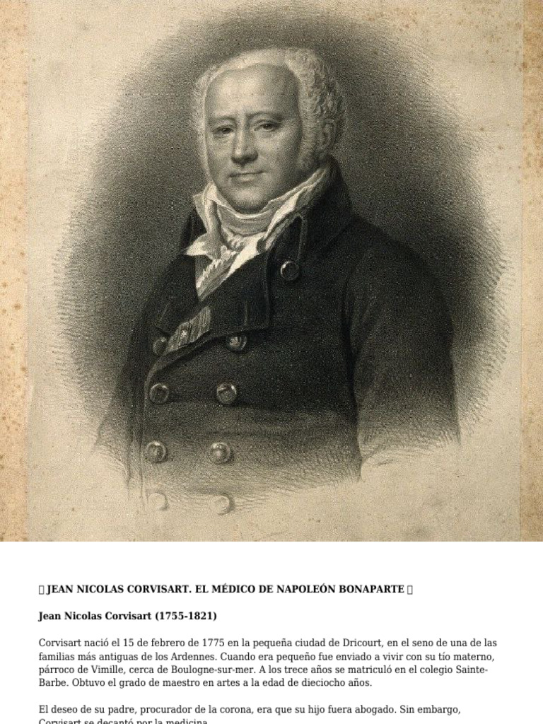 Corvisart: Médico de Napoleón y Pionero | PDF | Napoleón | Medicina CLINICA