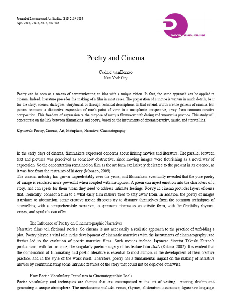 Poetry - and - Cinema | PDF | Cinematography | Poetry