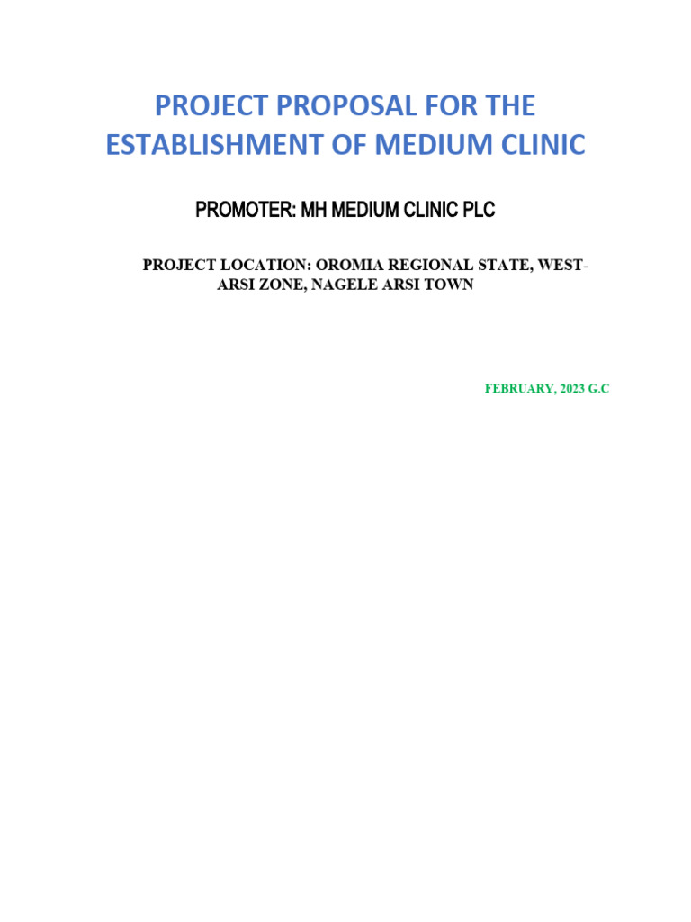 Mh Medium Clinic Proposal | PDF | Health Care | Maternal Death