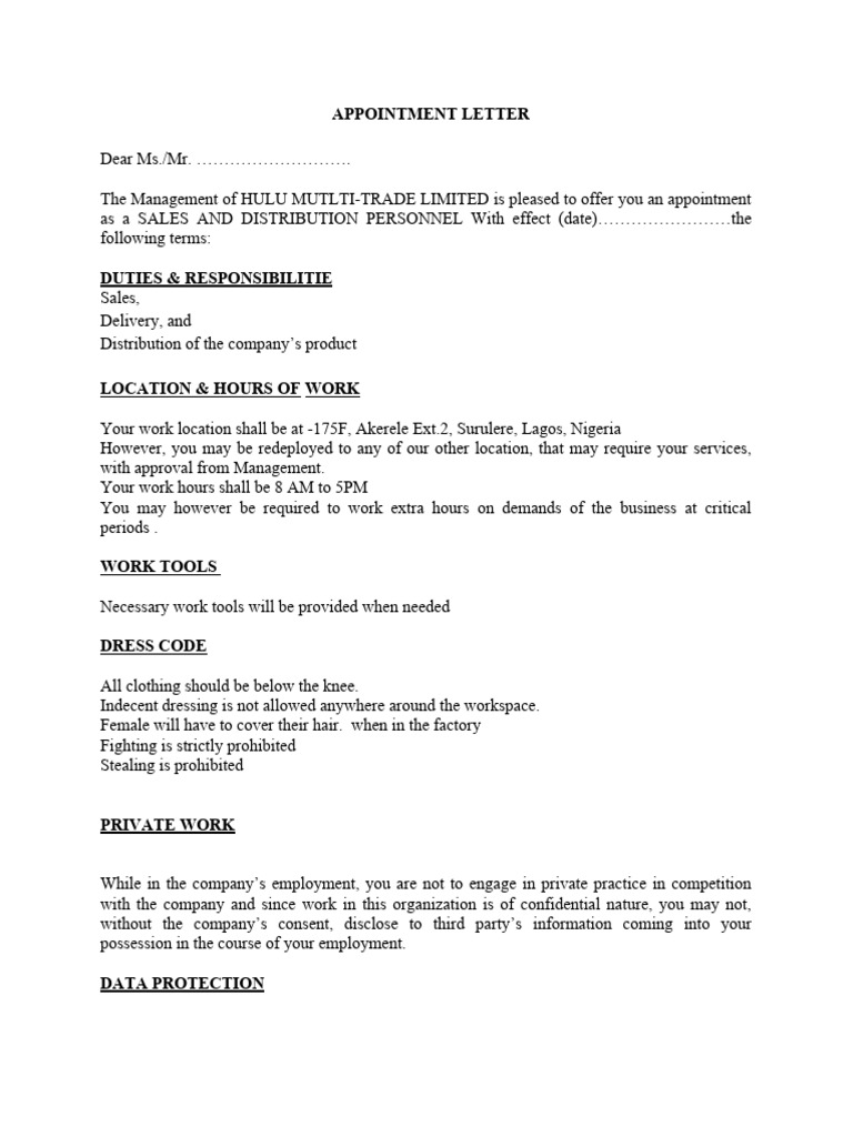 Appointment Letter | PDF | Common Law | Justice