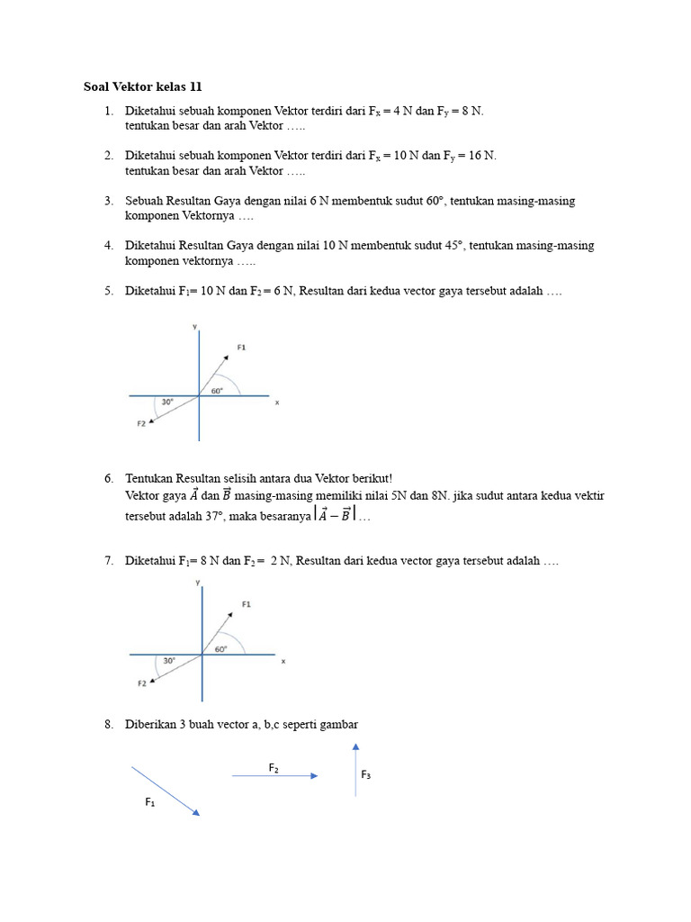 Soal Vektor Kelas 11 | PDF | Metode & Bahan Ajar