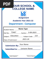 University Assignment Cover Page Template | PDF