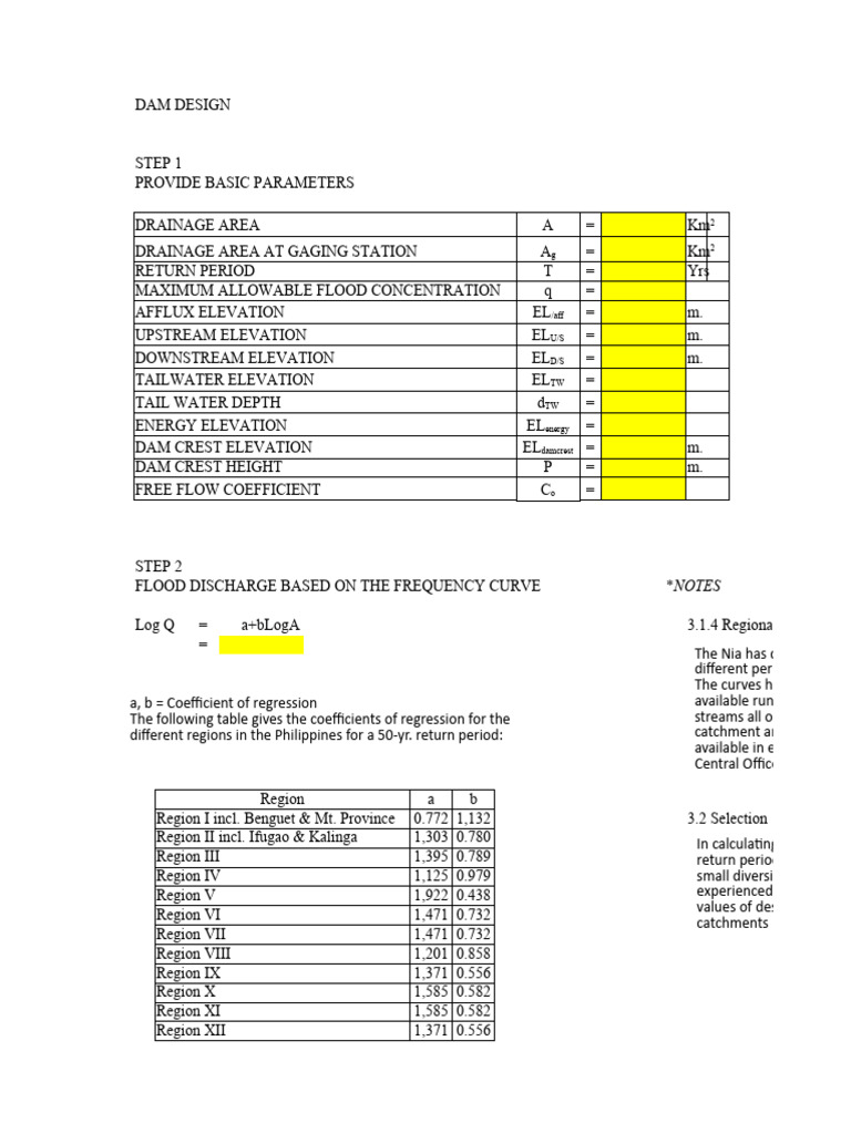 Dam Design | PDF | Discharge (Hydrology) | Flood