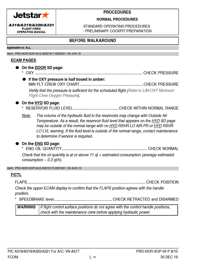 FCOM - Walk Around | PDF | Landing Gear | Aviation