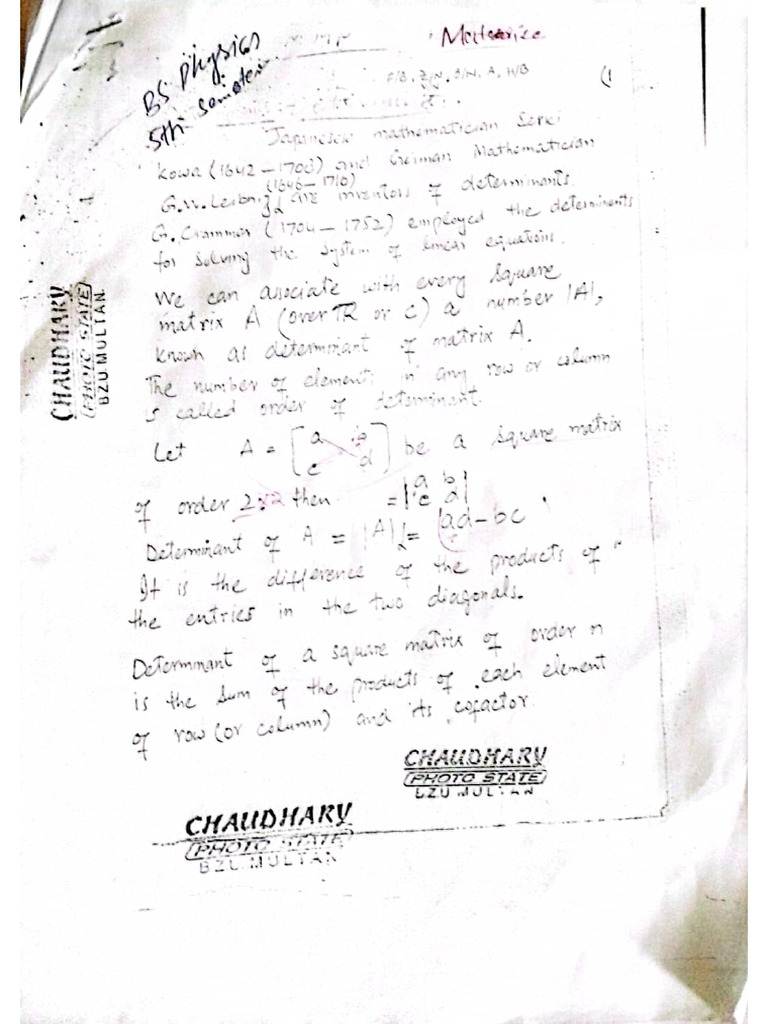 Matrix Chapter of MMP - 034651 | PDF