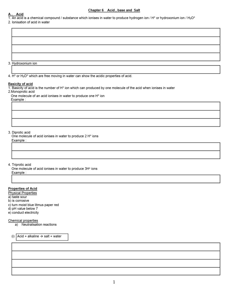 Chapter 6 Acid ,Base and Salt | PDF | Ph | Hydroxide