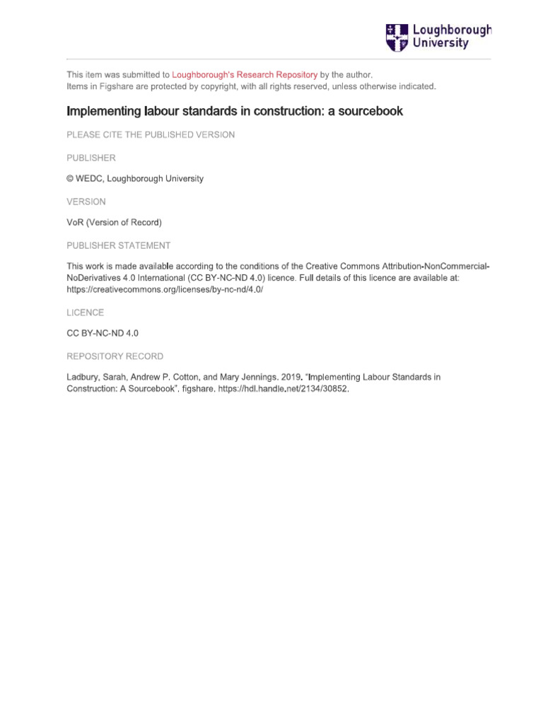 Labour Standards | PDF