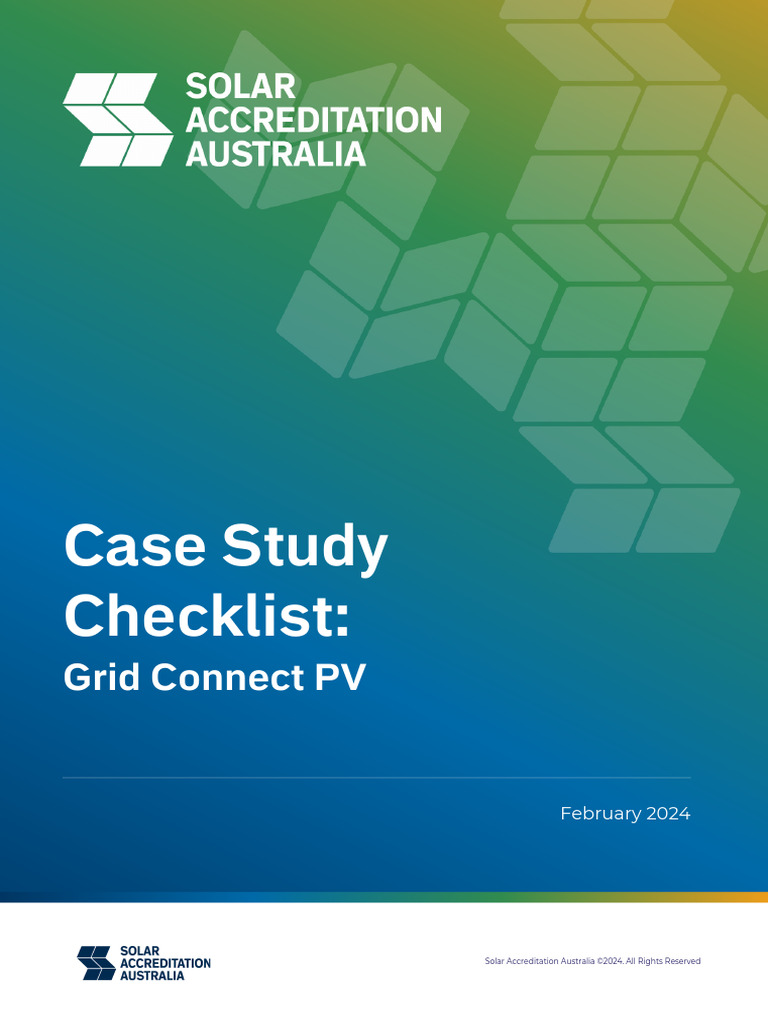 SAA GCPV Case Study Checklist | PDF | Photovoltaics | Solar Panel